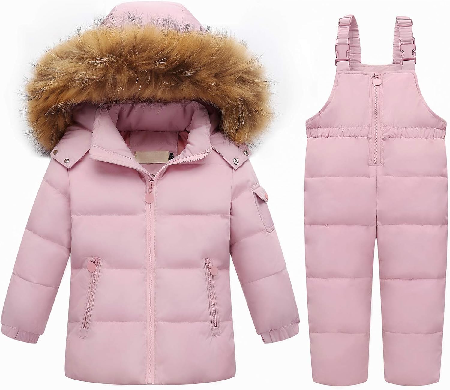 Hayisugal Unisex Baby Snowsuit Two Piece Puffer Down Winter Warm Kids Snowsuit Jacket with Snow ...