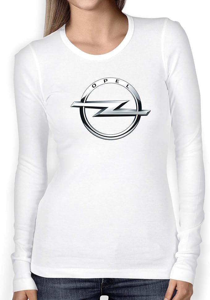 OPEL T-Shirt Clipart Women CAR Logo Auto Tee TOP Black White Long ...
