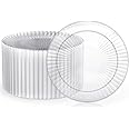 Amazon.com: FOCUSLINE 90 Count Clear Plastic Plates 10 Inch, Disposable ...