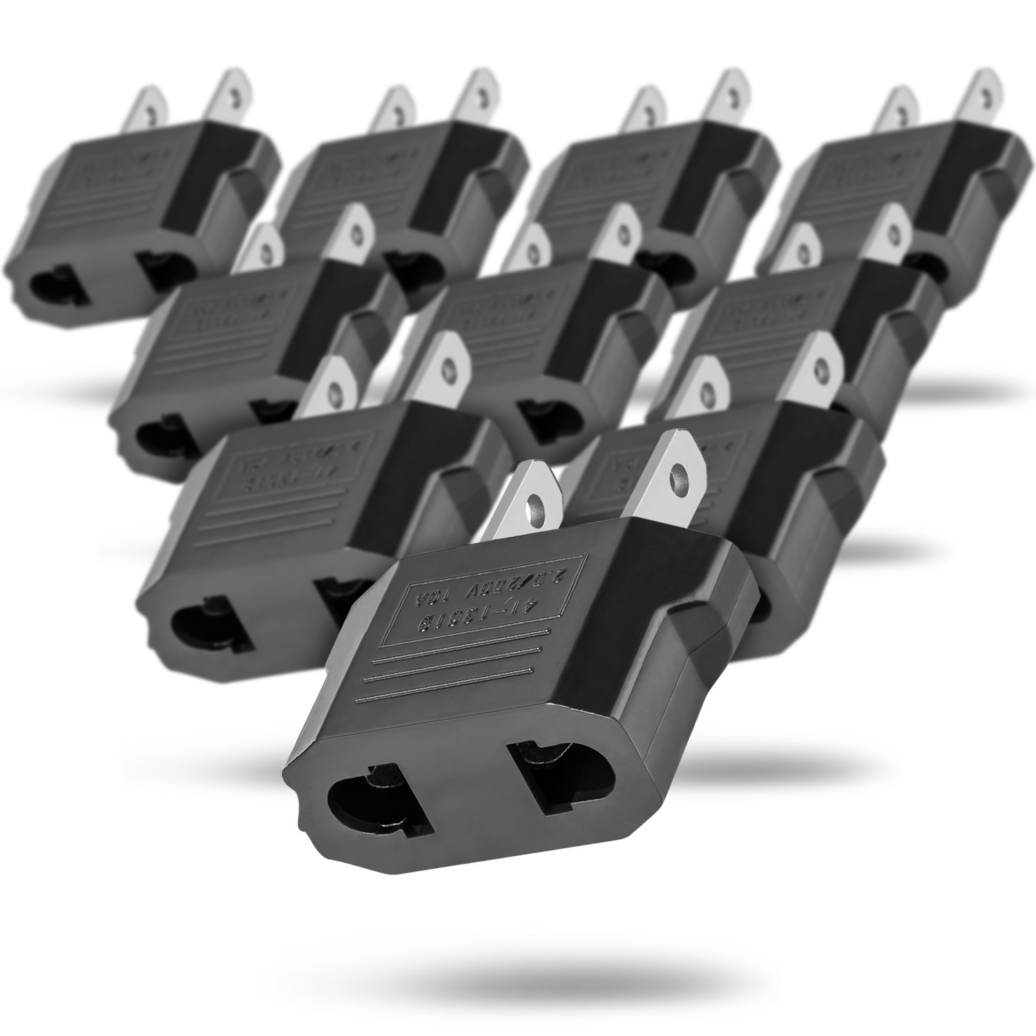 Amazon.com: European Adapter 10 Pack, Fosmon Type C EU to USA & Canada ...