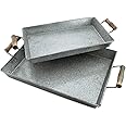 Amazon.com: AuldHome Design Galvanized Farmhouse Trays (Set of 2, Small ...