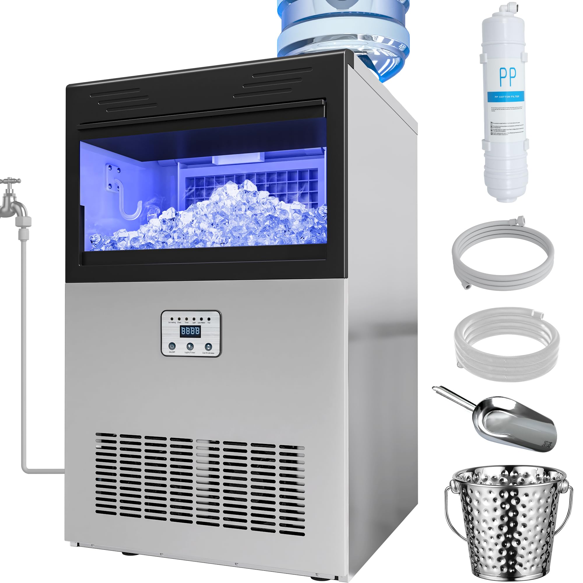 YITAHOME 120LBS/24H Commercial Ice Maker Machine with 33LBS Storage Bin ...