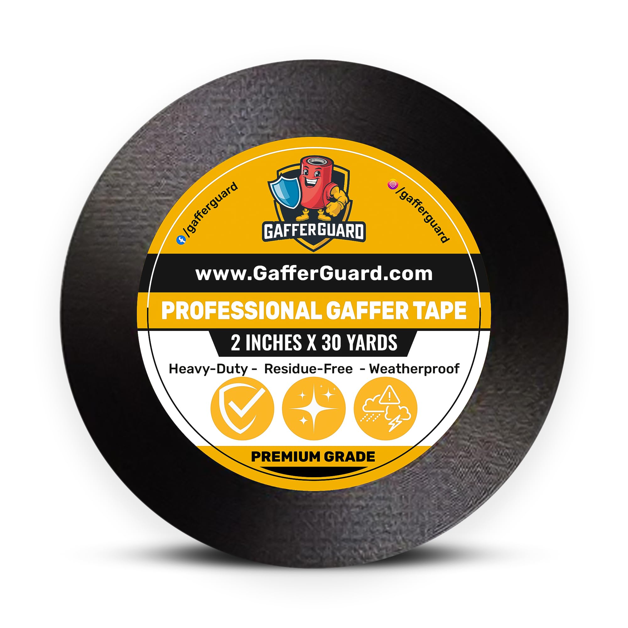 Gaffer Guard, Real Professional Grade Gaffer Tape 2 inch x 30 Yards ...