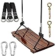 Amazon.com: PELLOR Wood Swing Seat, Carbonized Hanging Wood Tree Swing for Adult Kids Children ...