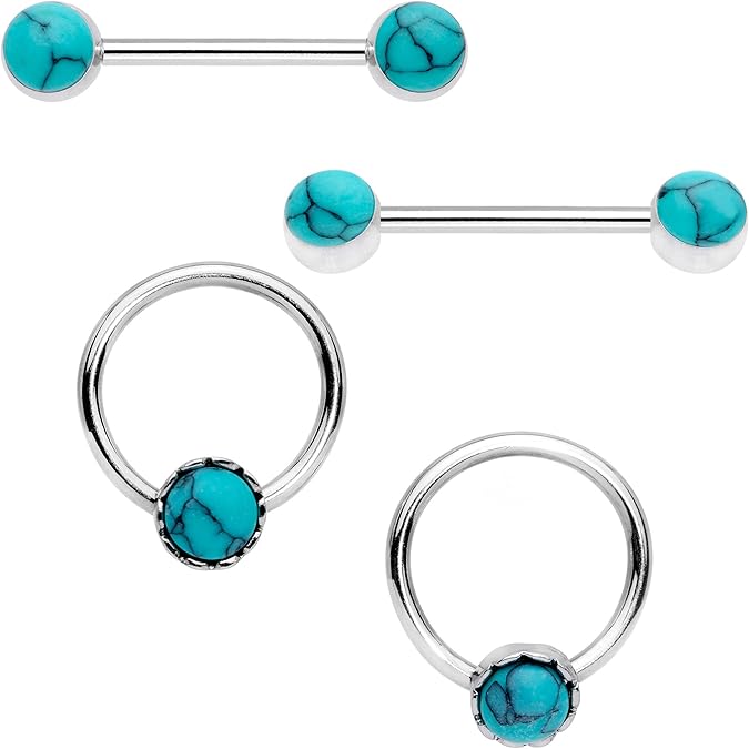 Amazon.com: Body Candy Unisex 4PC Stainless Steel Western Captive Bead ...