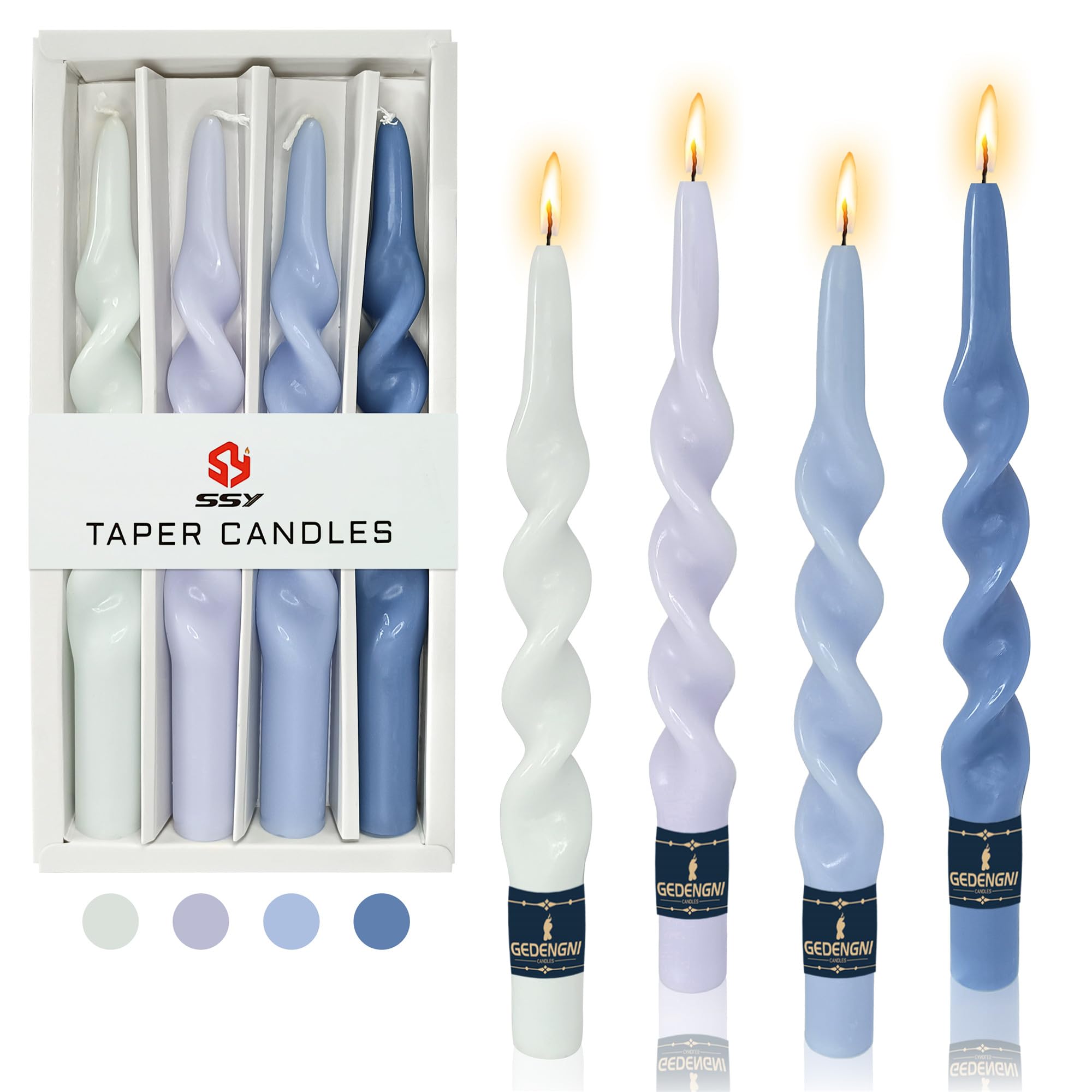 Spiral Taper Candle Colored Candlesticks,Gedengni 10inch Long Candle ...