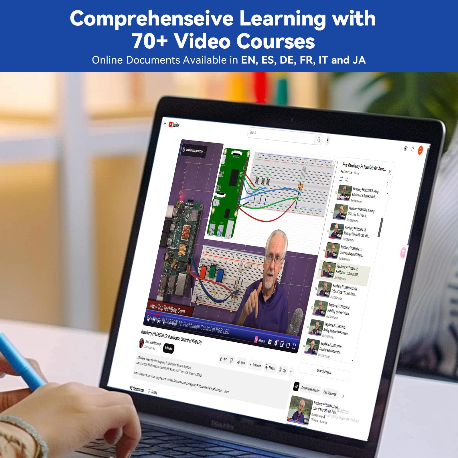 SunFounder Raphael Ultimate Starter Kit For Raspberry Pi 5 4 B 3B B+ ...