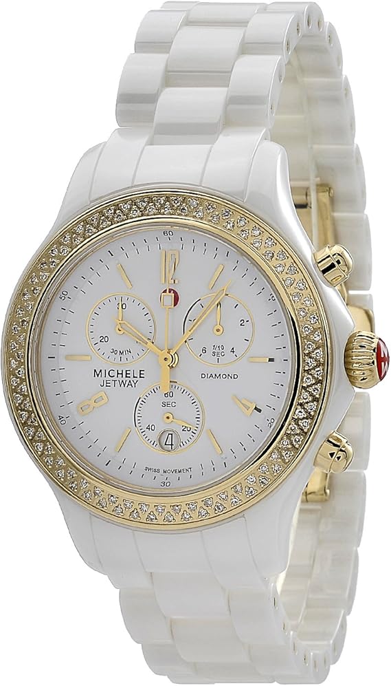 Michele MWW17B000007 Jetway Reloj de bisel de diamante para mujer ...