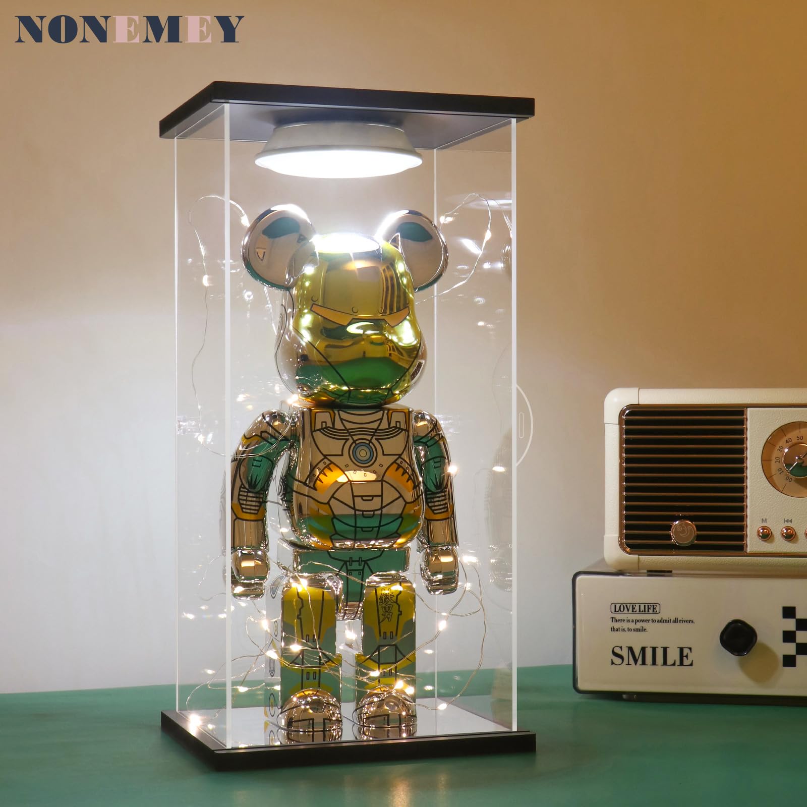 Mua NONEMEY Clear Acrylic Display Case with Remote Control Light for ...