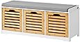 SoBuy® Storage Bench with 2 Drawers & Seat Cushion, Shoe Cabinet ...