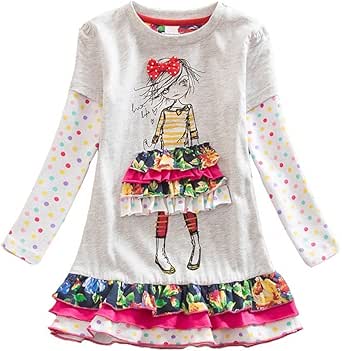 DXTON Little Girl Children Kid Long Sleeve Dresses : Amazon.ca ...