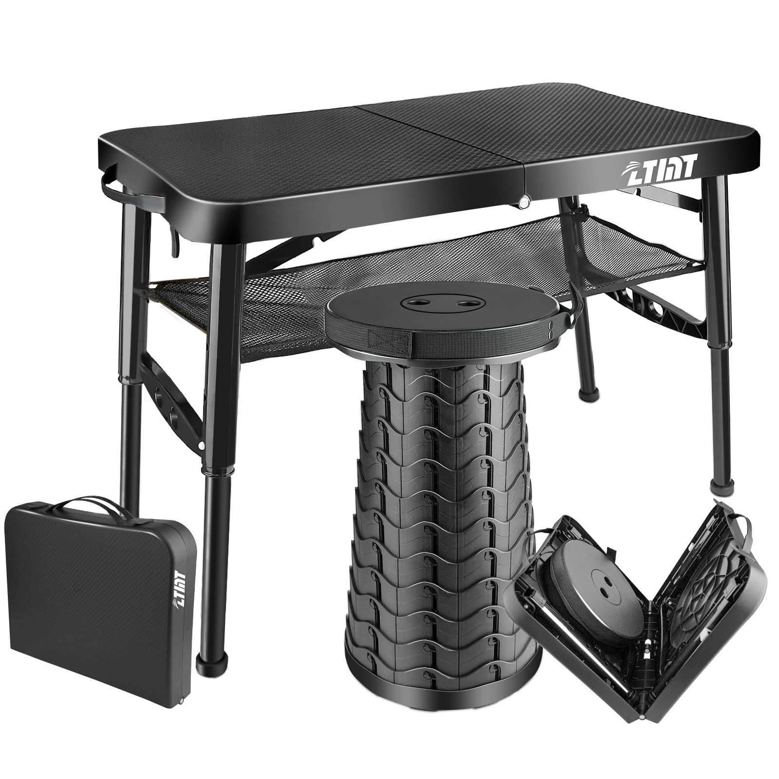 Mua ZTMT Folding Table and Stool, Small, Black, 4 Foot Outdoor Portable ...