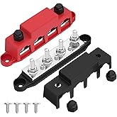 Amazon.com: RED WOLF 12V 100A Power Distribution Block 1/4" Dual Stud Busbar M6 Terminal Bus Bar ...