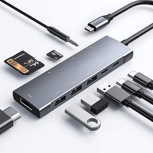 USB C Adapter Docking Station for Galaxy dex iPad Pro,USB-C Multiport ...