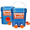 Amazon.com: 5 Gallon Chicken Feeder & Waterer Bucket Set With Eazy Lock ...