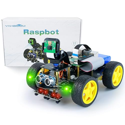 Yahboom 4WD Robot with Raspberry Pi 5 DIY Car Kit with Camera Ultrasonic Sensor etc,Python ...