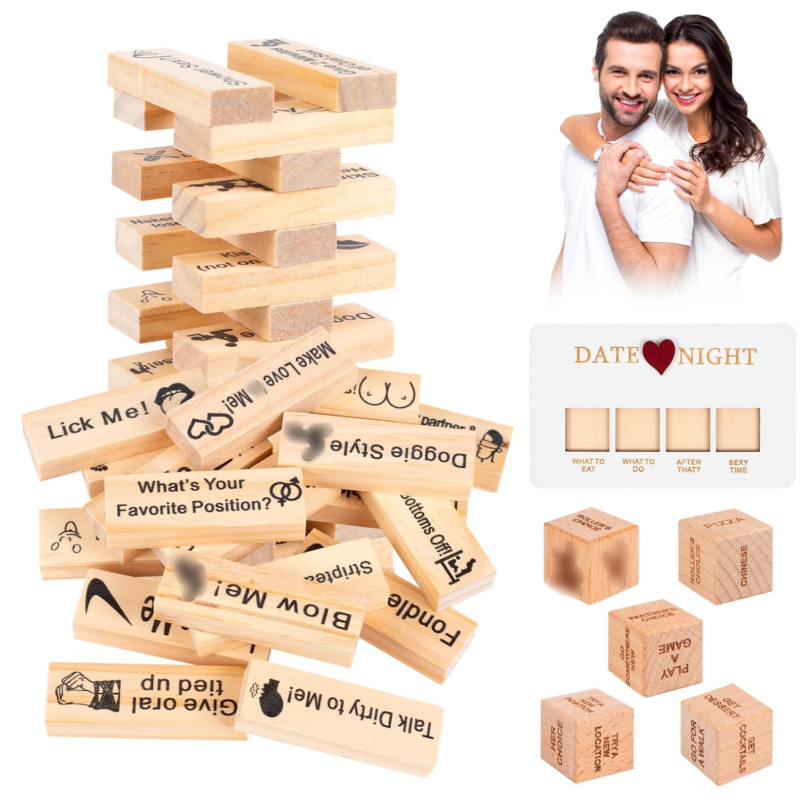 Romantic Tower Stacking Block for Couples: Super Naughty Block Tower ...