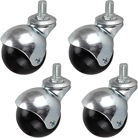 2 Inch Ball Castor Wheels, 4 pcs Nylon Swivel Caster Wheels, Furniture ...