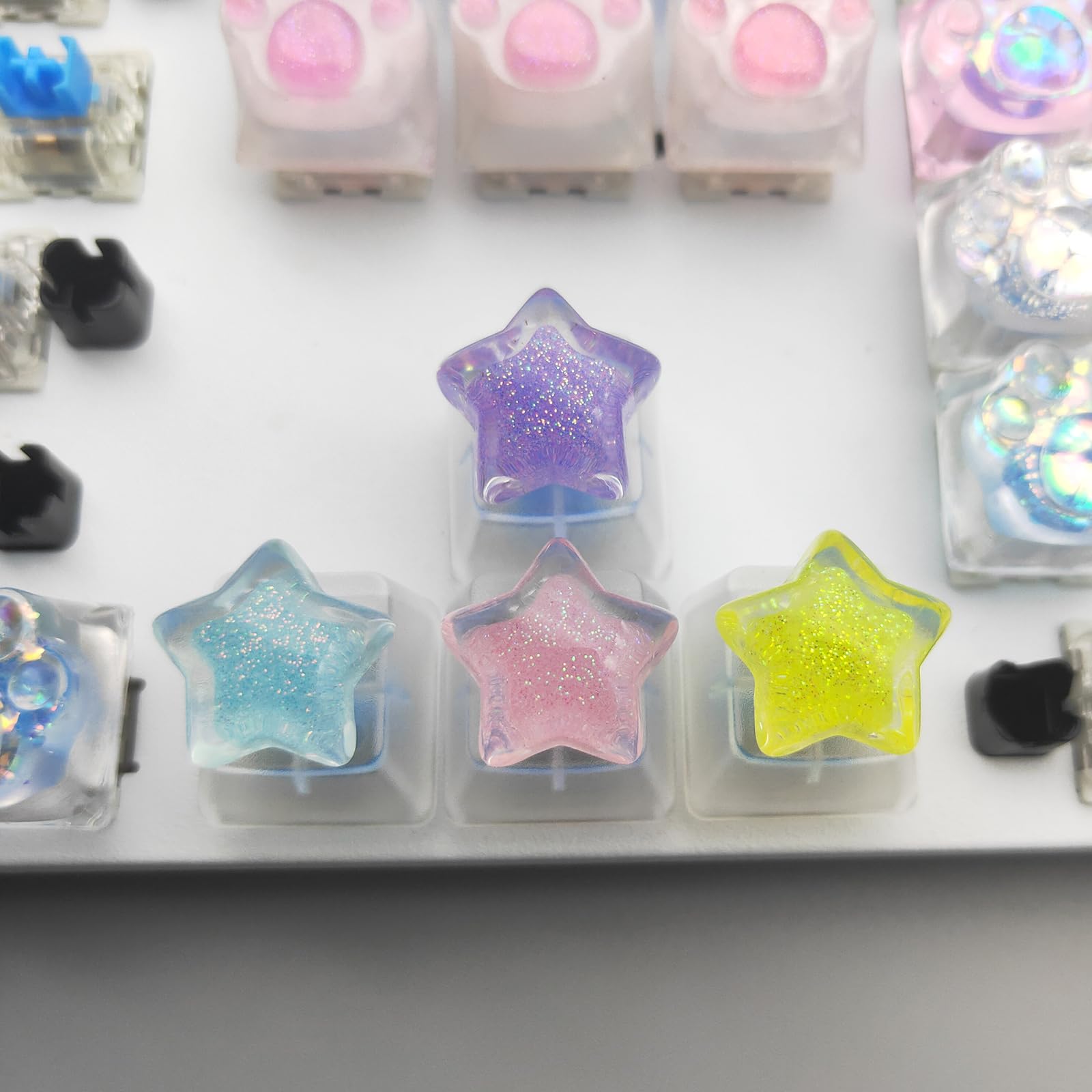 Mua Elacgap 4 Keys Cute Colorful Star keycaps, Custom 3D Backlit Keycap ...