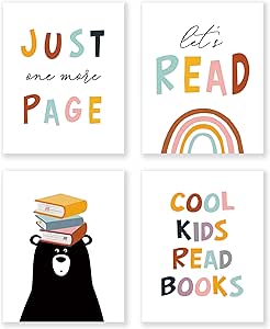 Amazon.com: LiTiu Cool Kids Read Books Just One More Page Reading Wall ...
