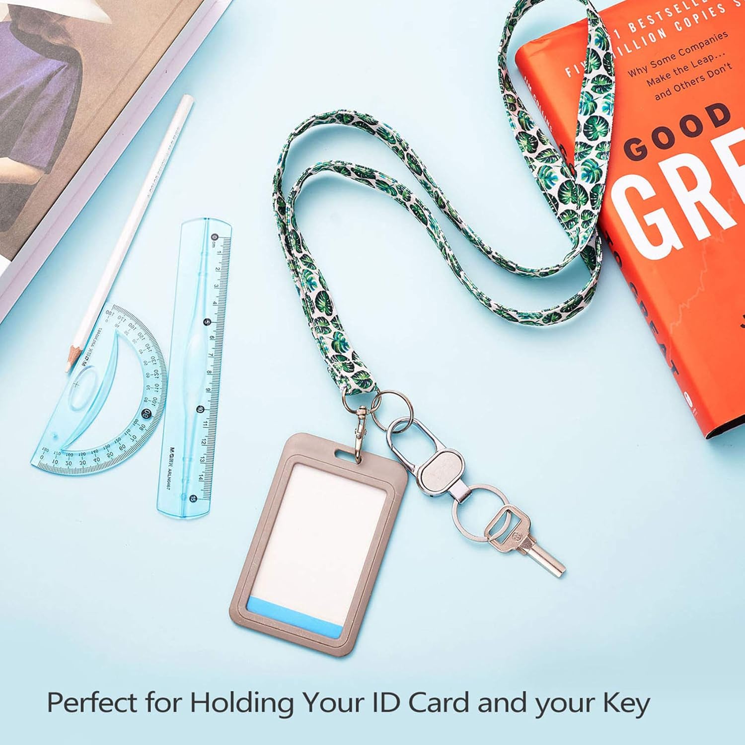 Tropical Leaves Gift Lanyard ID Holder Cotton Fabric Preschool Lanyard ...