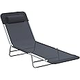 Amazon.com : Outsunny Folding Chaise Lounge Pool Chairs, Outdoor Sun ...