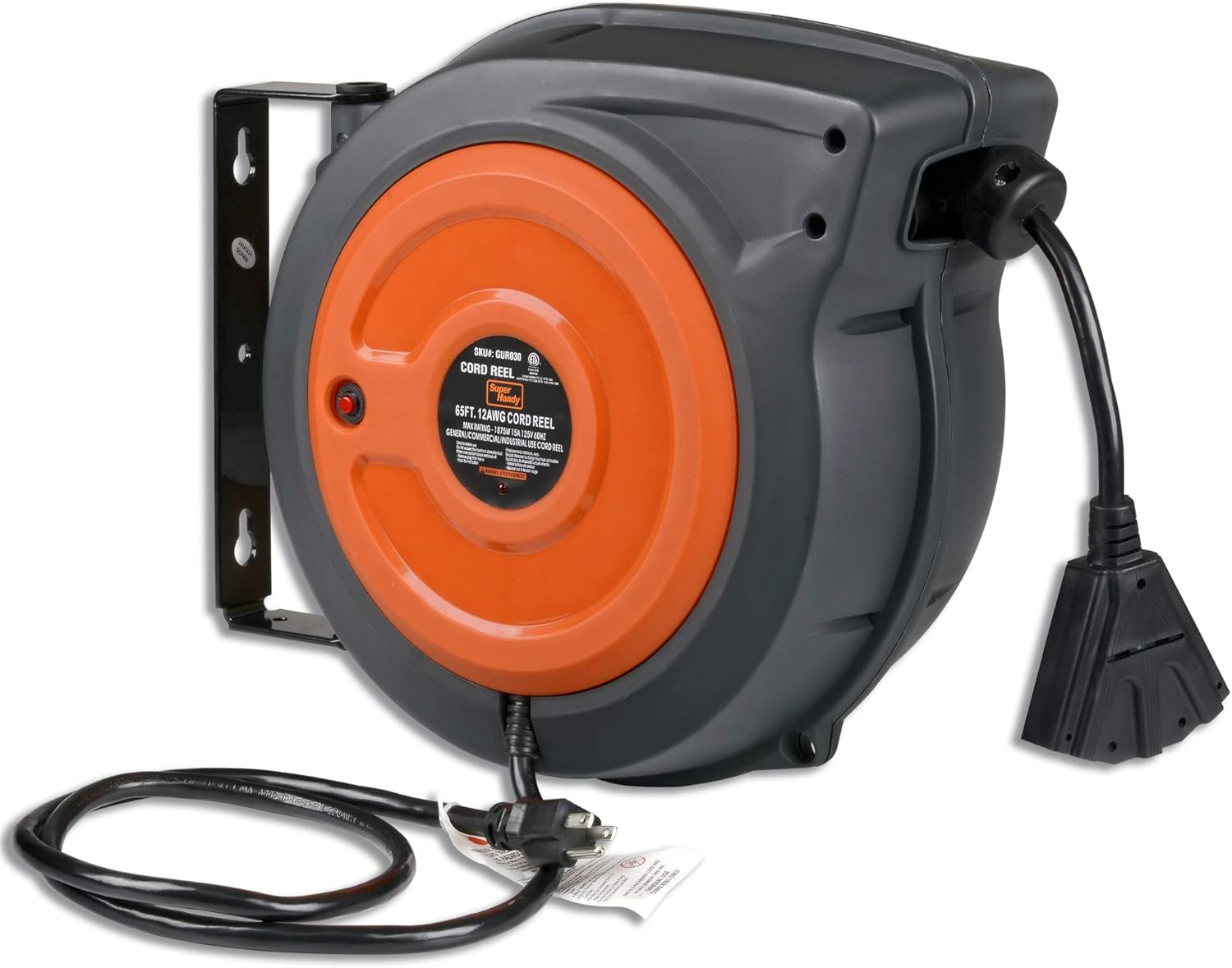 SuperHandy Extension Cord Reel Retractable Extra Long 20m H05VV-F ...