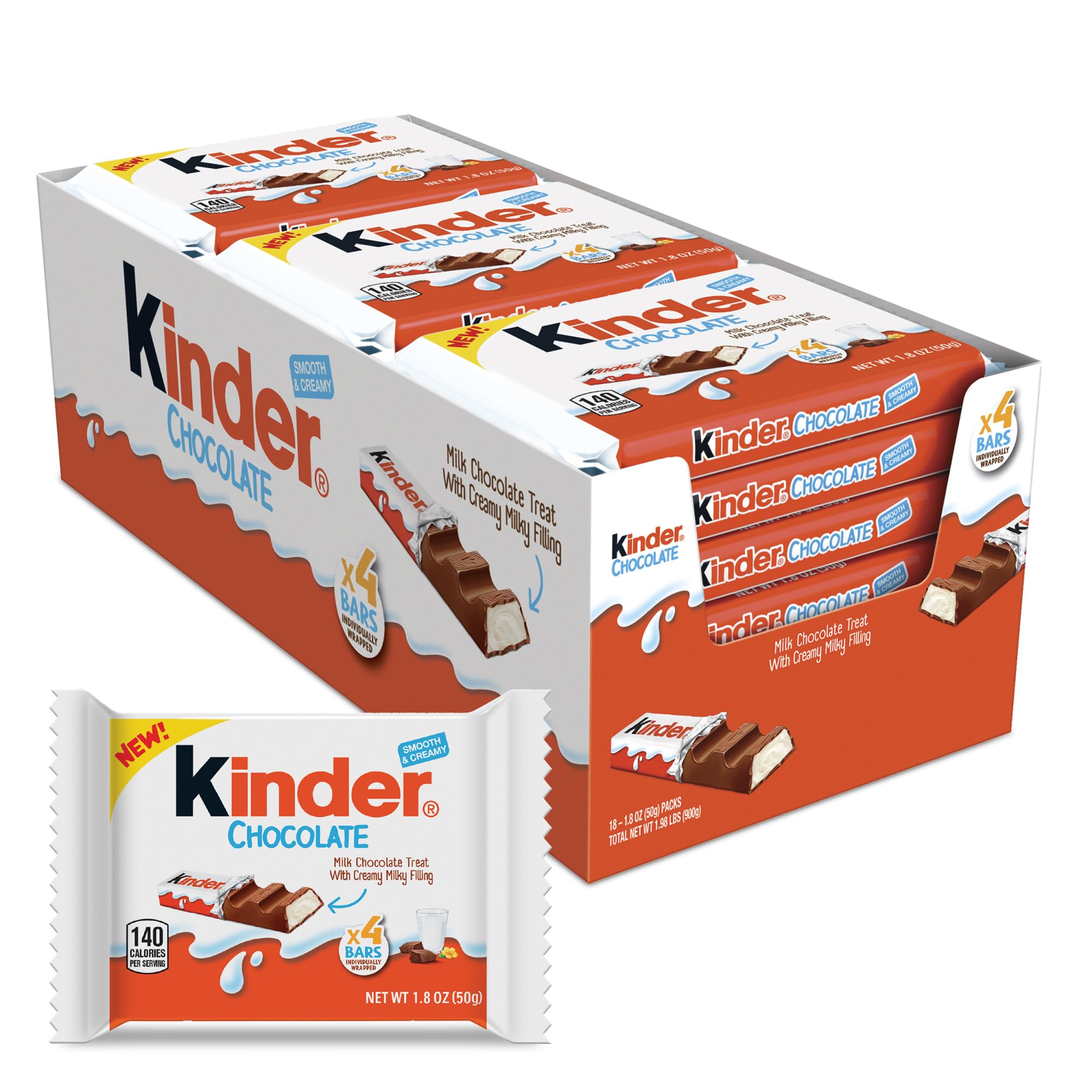 Mua Kinder Chocolate, 18 Four Count Packs, Milk Chocolate Bar with ...