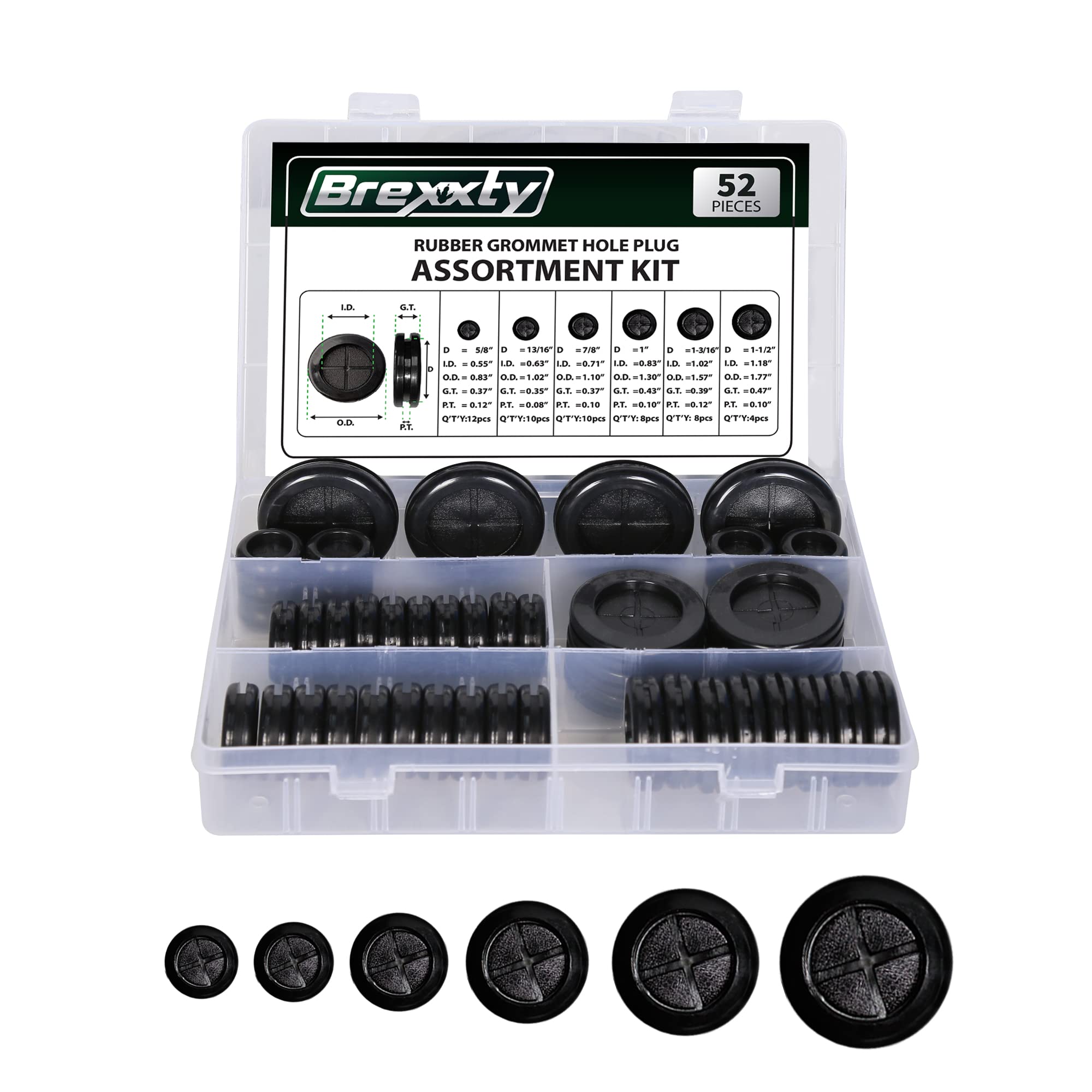 Mua Brexxty 52pcs Rubber Grommets kit, Firewall Hole Plugs in 6 Drill ...