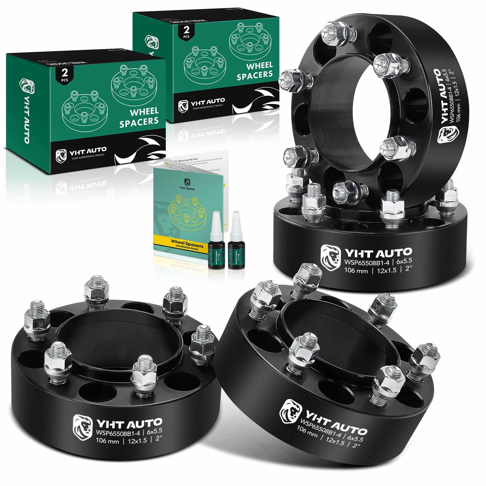 YHTAUTO 4PCS 6x5.5 Hub Centric Wheel Spacers 2 inch Fits 16-23 Tacoma ...