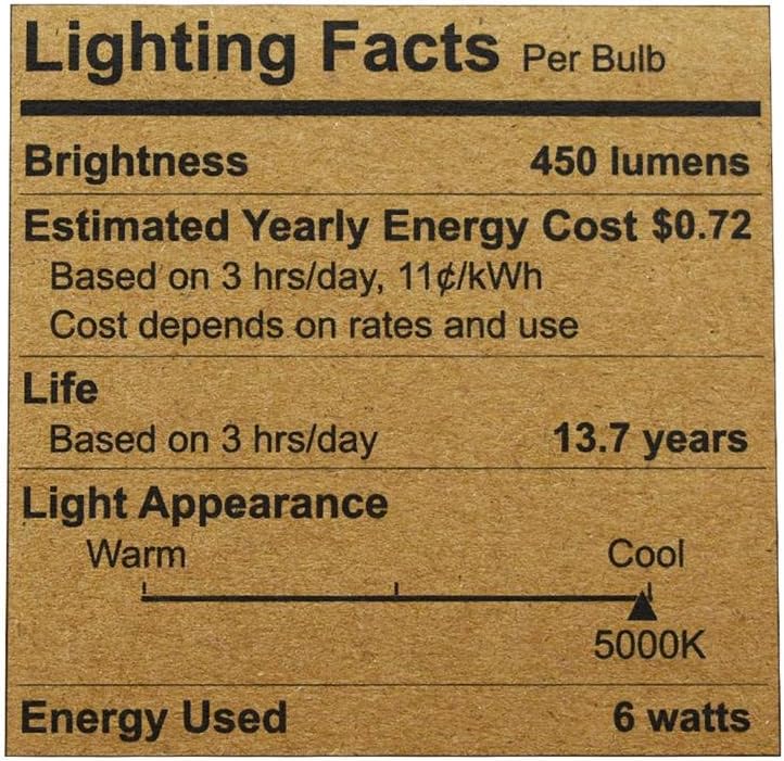 6-Pack Global Value Lighting FG-03160 40-Watt Equivalent A19 General ...