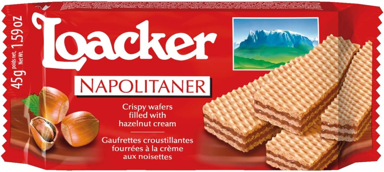 Loacker Wafers, Napolitaner Hazelnut Flavour Wafer Biscuits, Classic ...
