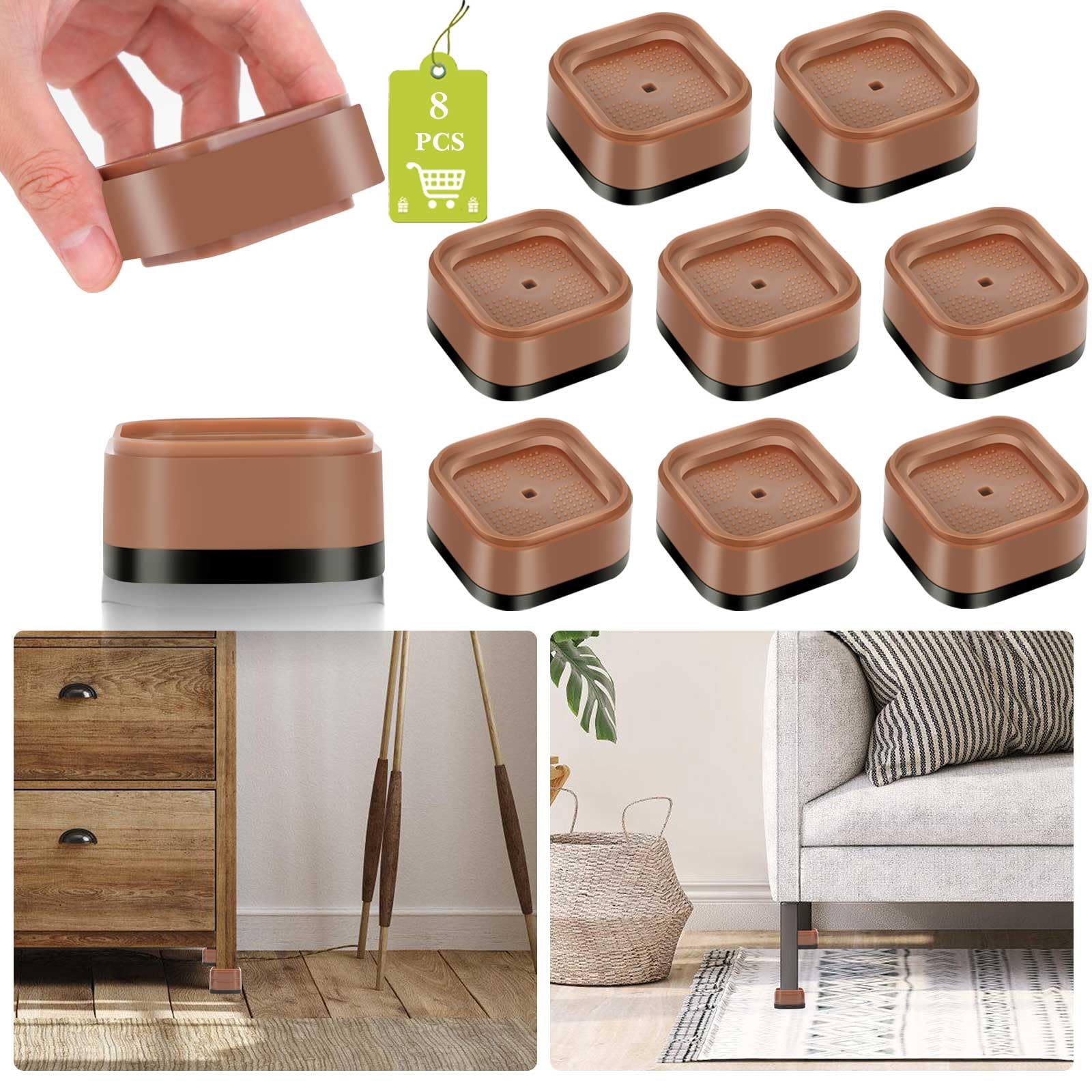 Yookwutar 8 Pack Furniture Risers 1 Inch, Adjustable Bed Risers Heavy ...