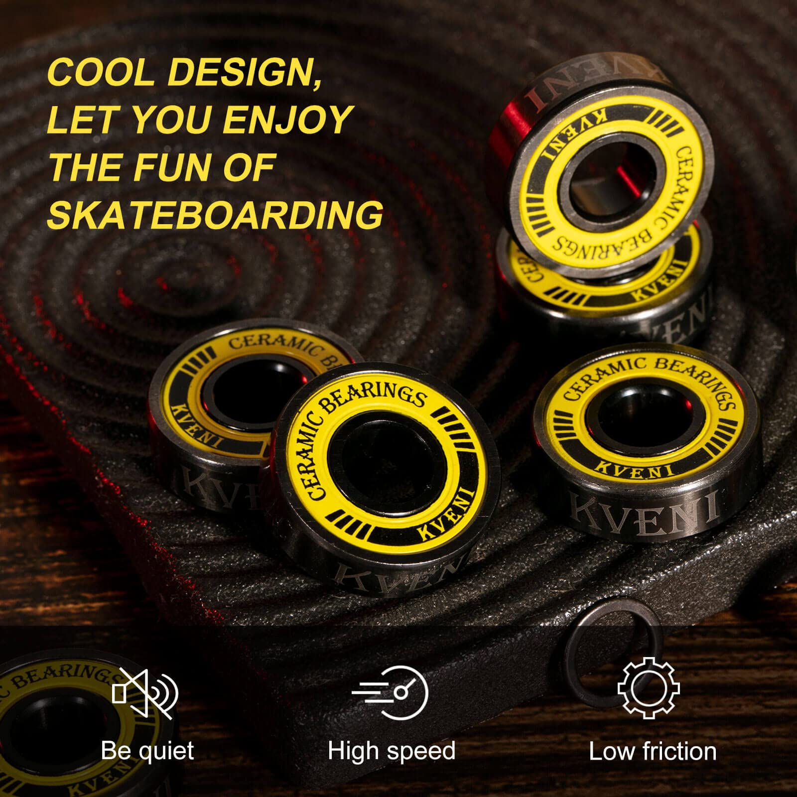 Mua Premium Skateboard Bearings, 608rs Longboard Bearing Black Ceramic ...