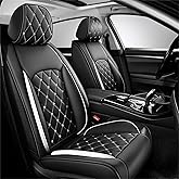 Amazon.com: ANKIV Universal Fit Full Set for 5 Seats Breathable Waterproof Non-Slip Leather Car ...