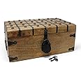 Amazon.com: Nautical Cove Treasure Chest Wooden Box with Antique Iron ...