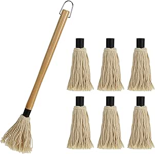 Amazon.com : Hedume BBQ Basting Mop with 6 Extra Replacement Heads ...