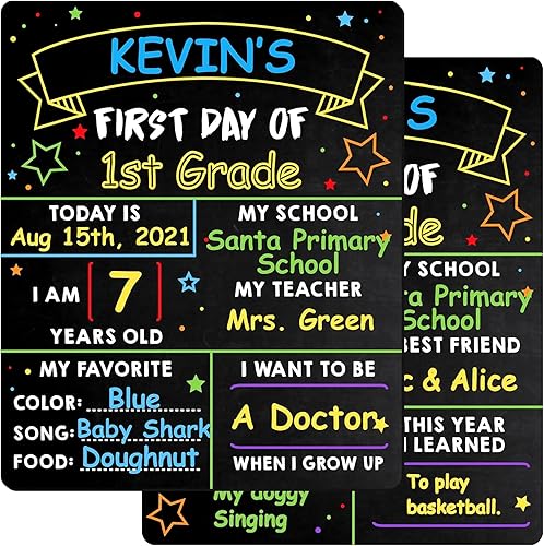 First Day of School Sign - 12” X 10” First & Last Day of School Board ...