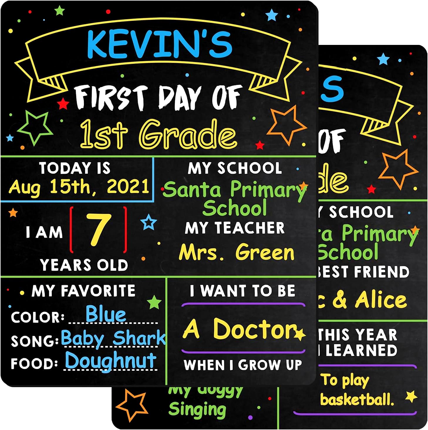 First Day of School Sign - 12” X 10” First & Last Day of School Board ...