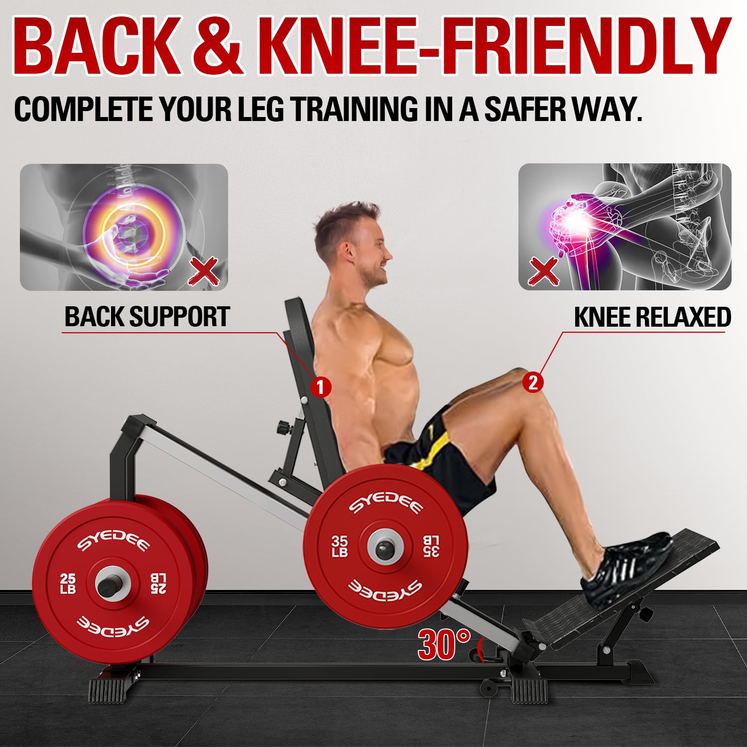 Mua syedee Leg Press Machine, Compact Leg Sled Machine with Band Pegs ...