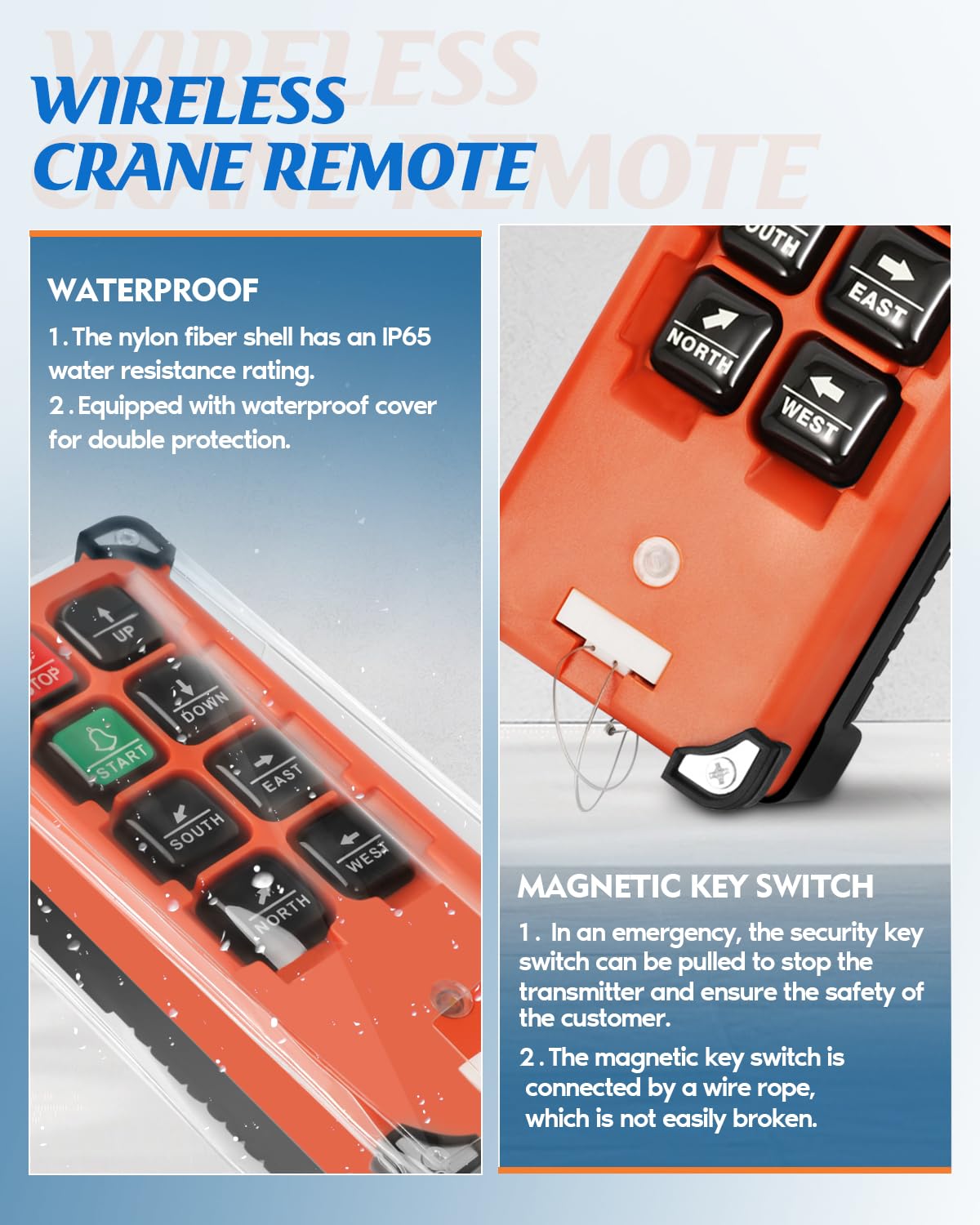 Mua FAHKNS Wireless Industrial Crane Remote Control 8 Button Switch DC ...