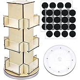 Amazon.com: Juexica Wooden Rotating Display Stand 4 Tier Greeting Card ...