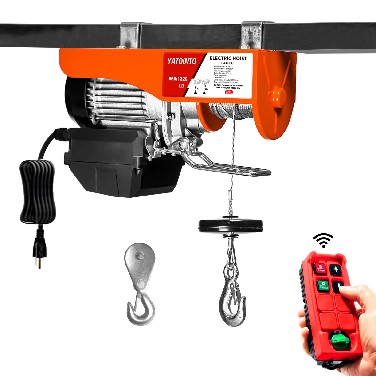 Mua YATOINTO 120V Heavy-Duty Electric Hoist - 1320 LBS Capacity, 39ft ...