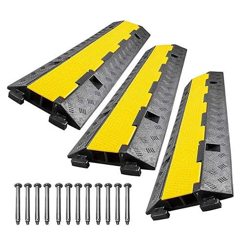 Scinotec Rubber Cable Protector Ramps 3 Pack of 2 Channel Traffic Speed ...