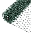 Amazon.com : Garden Poultry Green Chicken Wire PVC Coated Hexagonal ...
