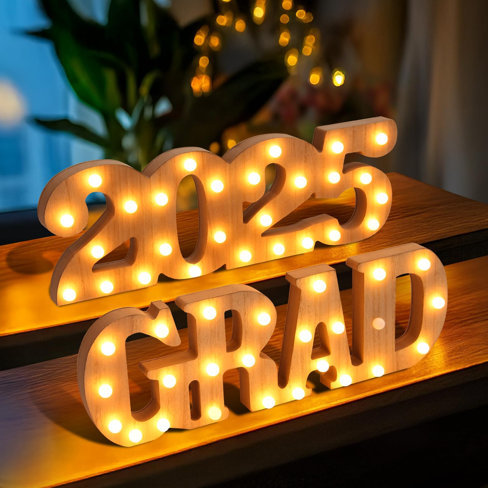 Graduation Decorations 2025, 2 LED Long Marquee Light Up Letters 'GRAD ...