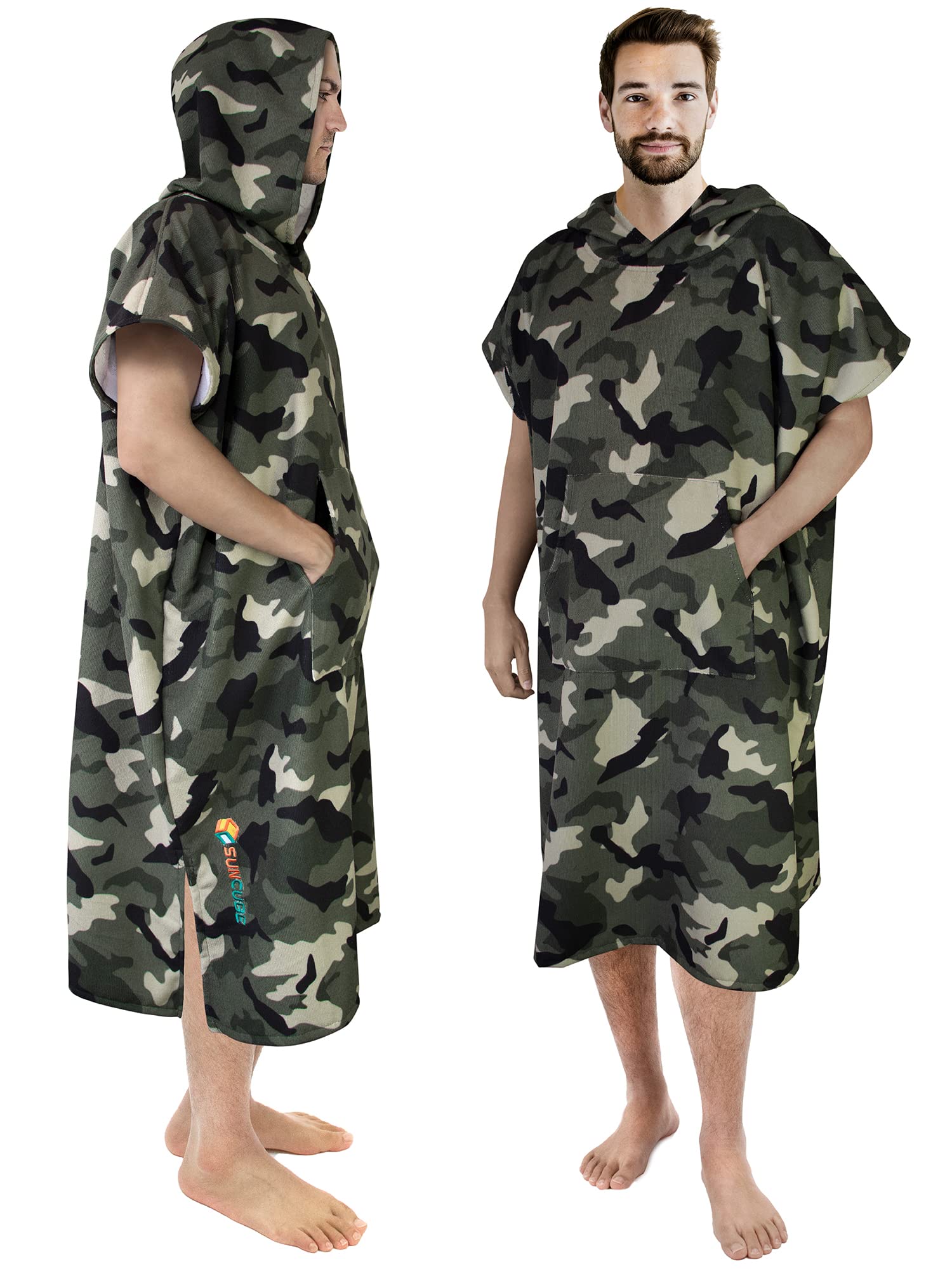 SUN CUBE SUNCUBE Surf Poncho Changing Robe with Hood, Quick Dry ...