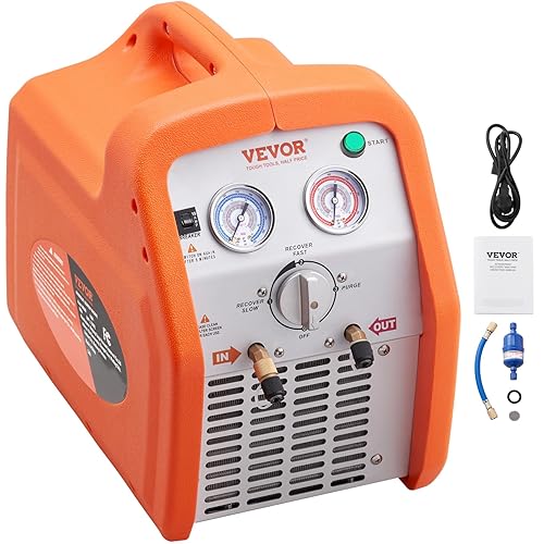 VEVOR 1 HP Refrigerant Recovery Machine - Dual Cylinder Portable AC ...