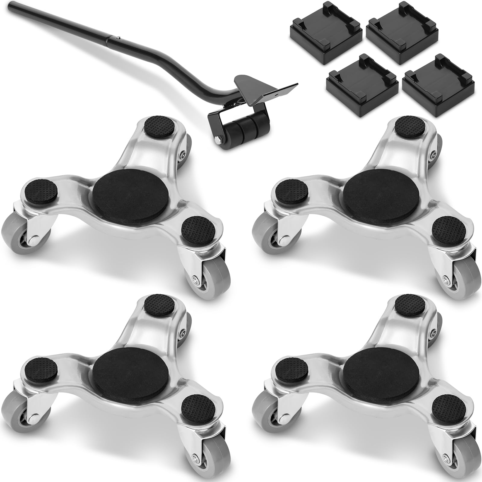 Mua VEVOR Furniture Dolly, 4 Pack 6-Inch Steel Tri-Dolly with 360° PP ...