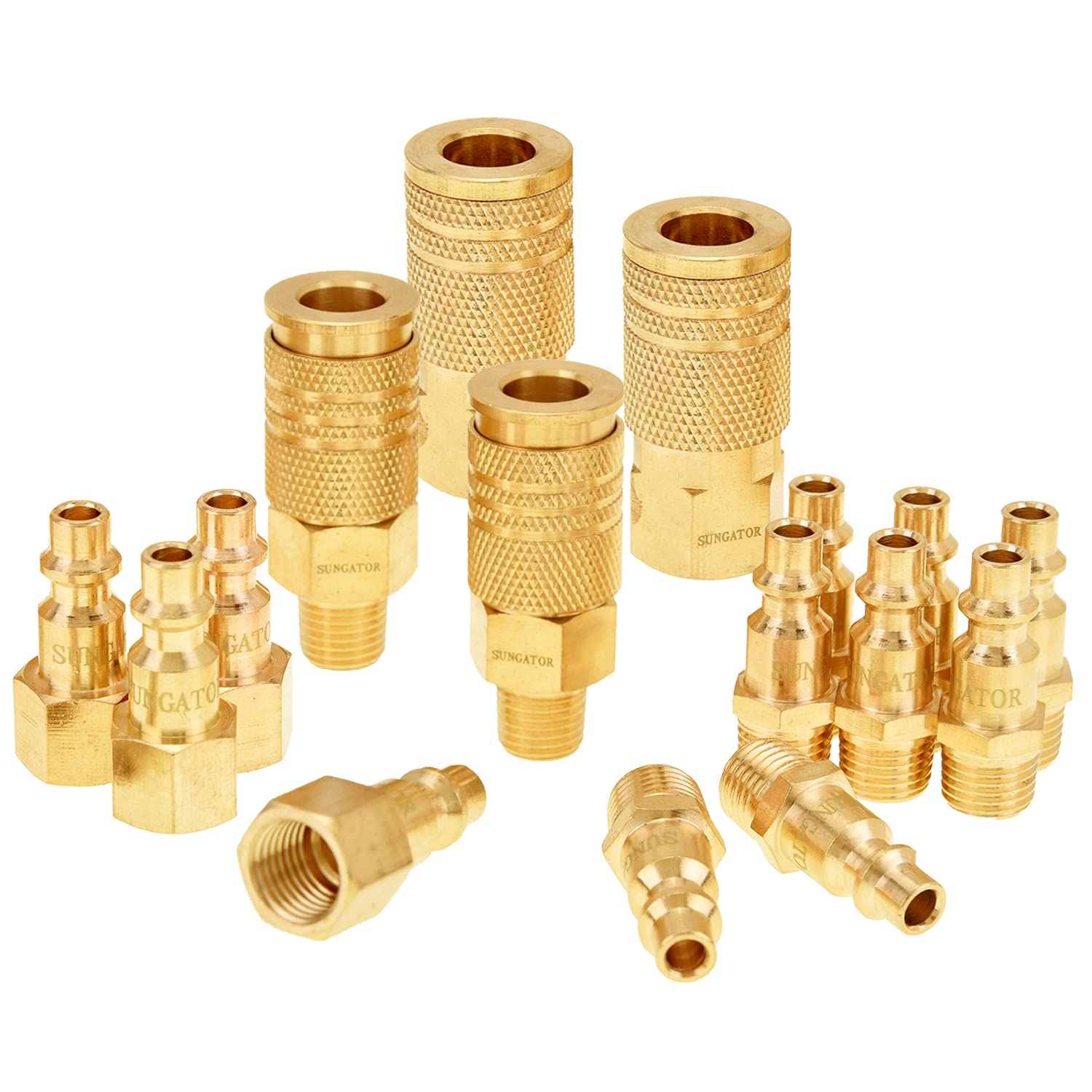 Mua SUNGATOR Air Fittings, (16-Piece) Air Coupler and Plug Kit, Solid Brass Quick Connector Set ...